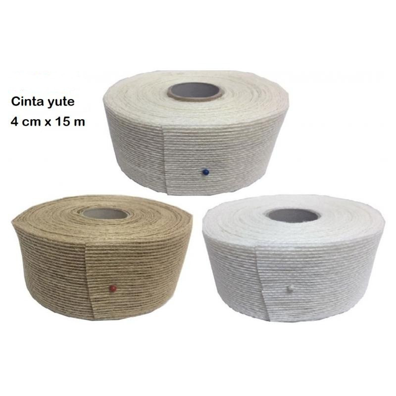 Cinta yute 4 cm x 15 mt color blanco o beig